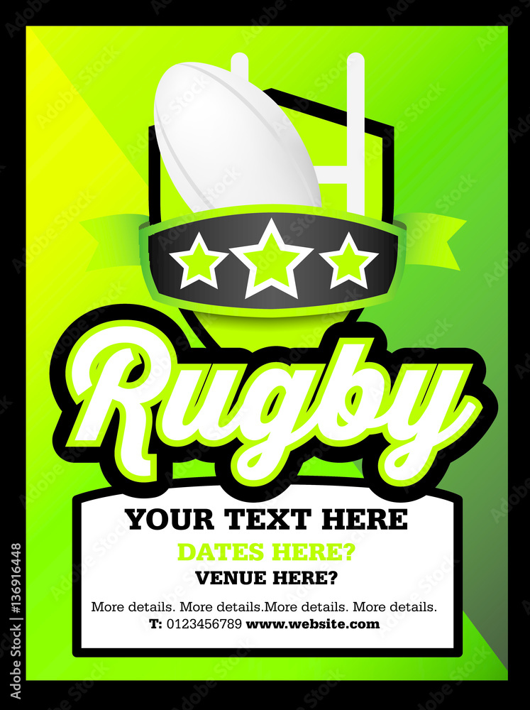 Rugby club, event or match advert style poster Stock Vector | Adobe Stock