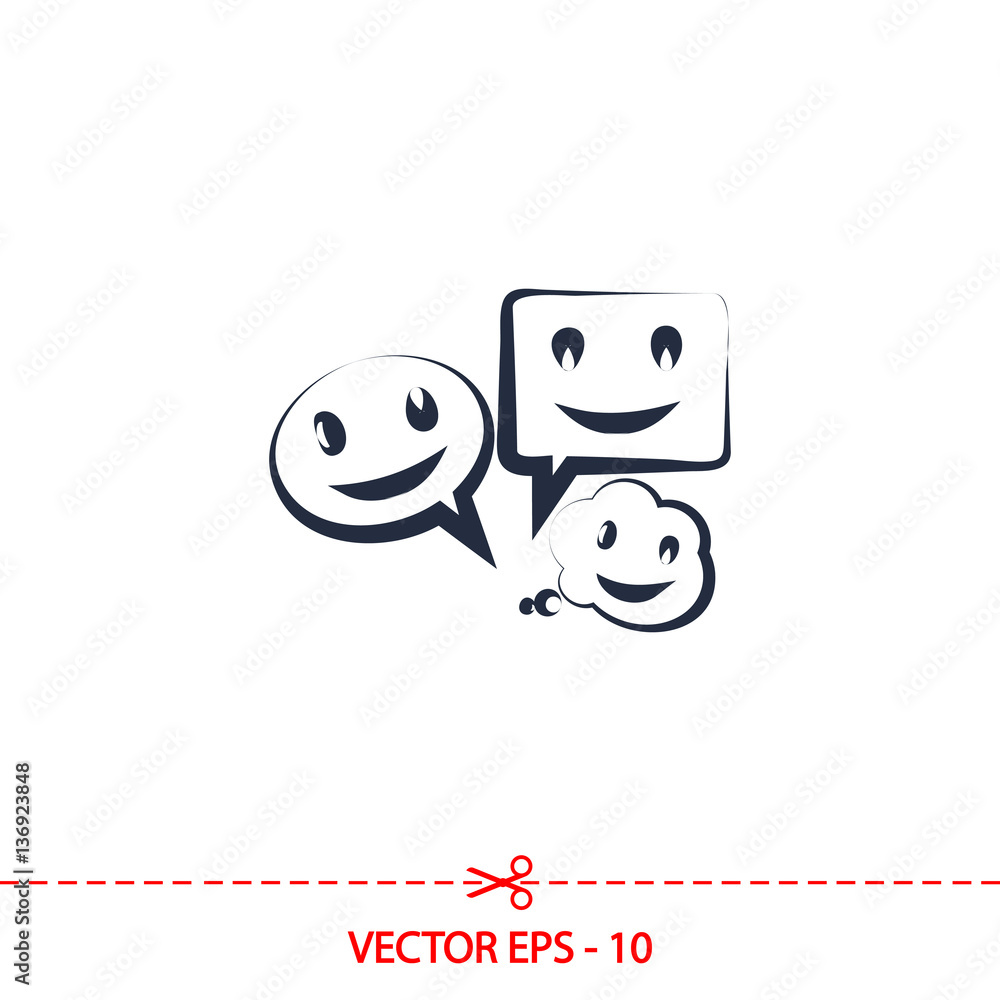 smile talking bubble icon, vector illustration. Flat design style Stock ...
