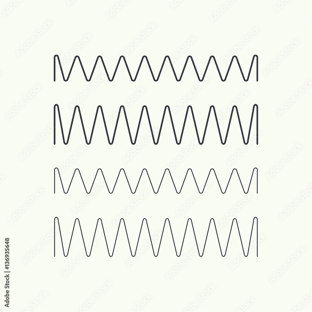 Set coil spring vector icon. Induction spiral electrical symbol. Stock ...
