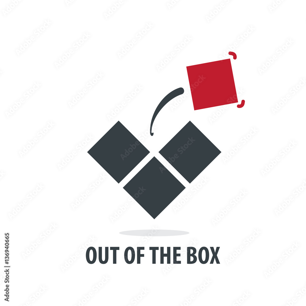 Initial Letter Out Of Box Design Logos Stock-Vektorgrafik | Adobe Stock