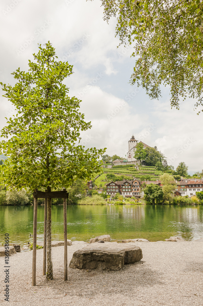 Buchs, Werdenberg, Dorf, See, Schloss, Uferweg, Wanderweg, Spazierweg ...