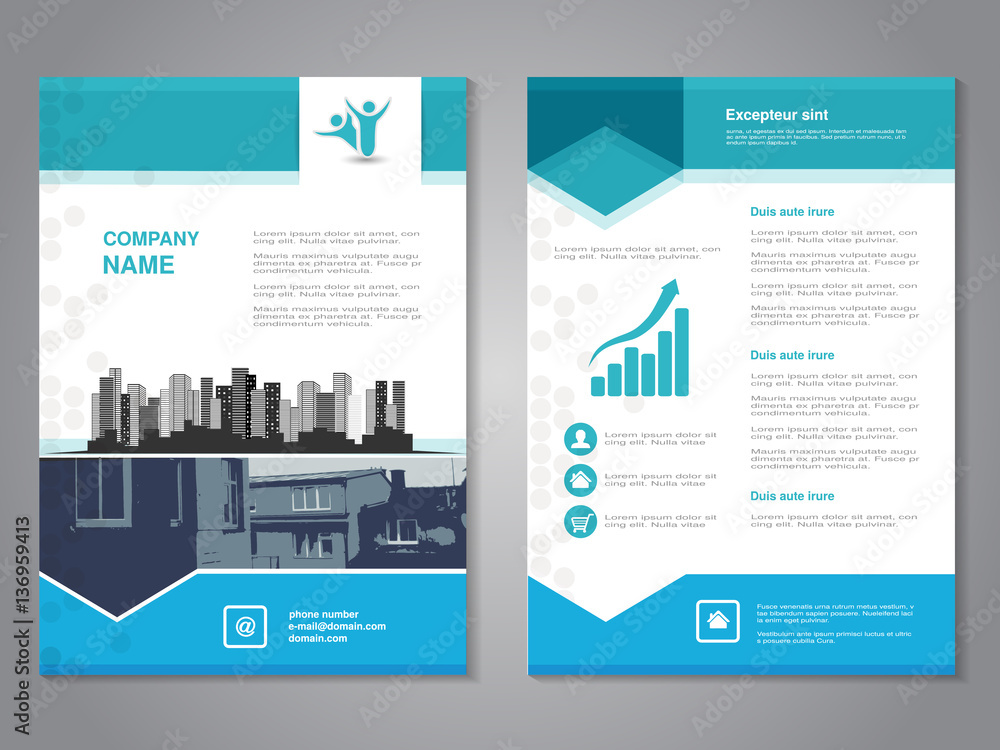 Vector modern brochure with arrow design, abstract flyer with ...