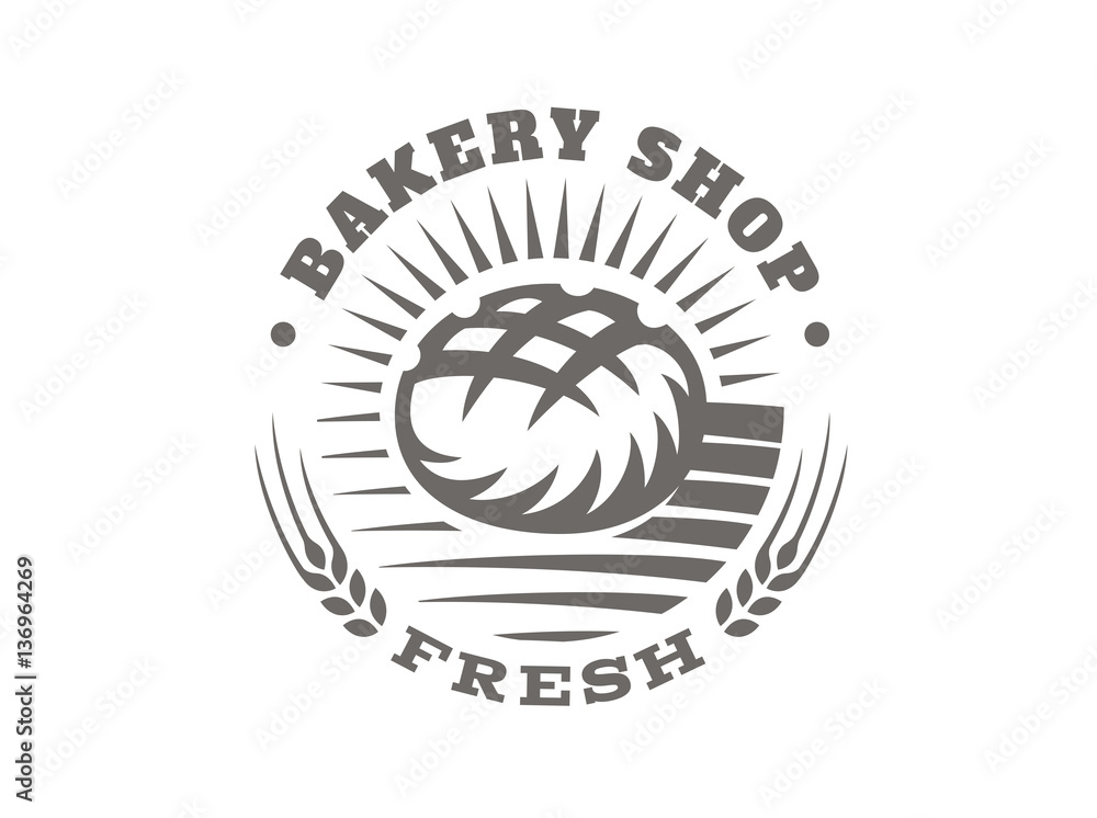 Bread logo - vector illustration, emblem design on white background ...