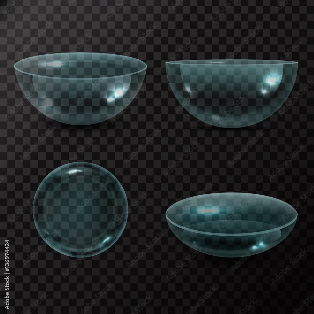 Vector collection of isolated realistic eye contacts lenses on the ...