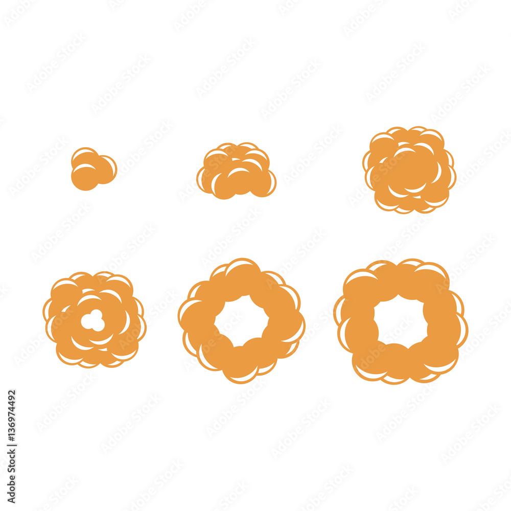 Cartoon smoke or fog vector set. Smoke bubble comic Stock Vector ...