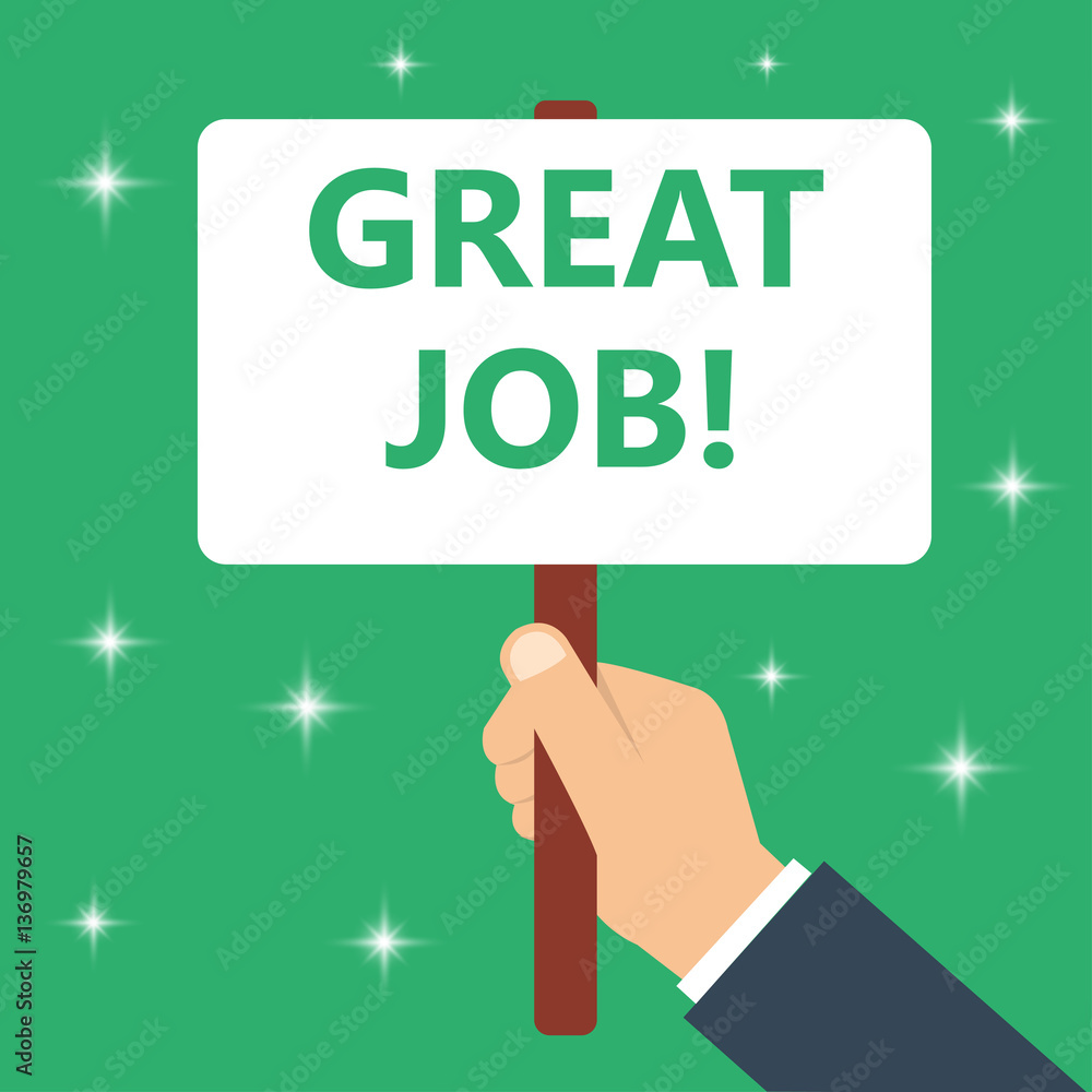 Great job cartoon banner Stock Vector | Adobe Stock