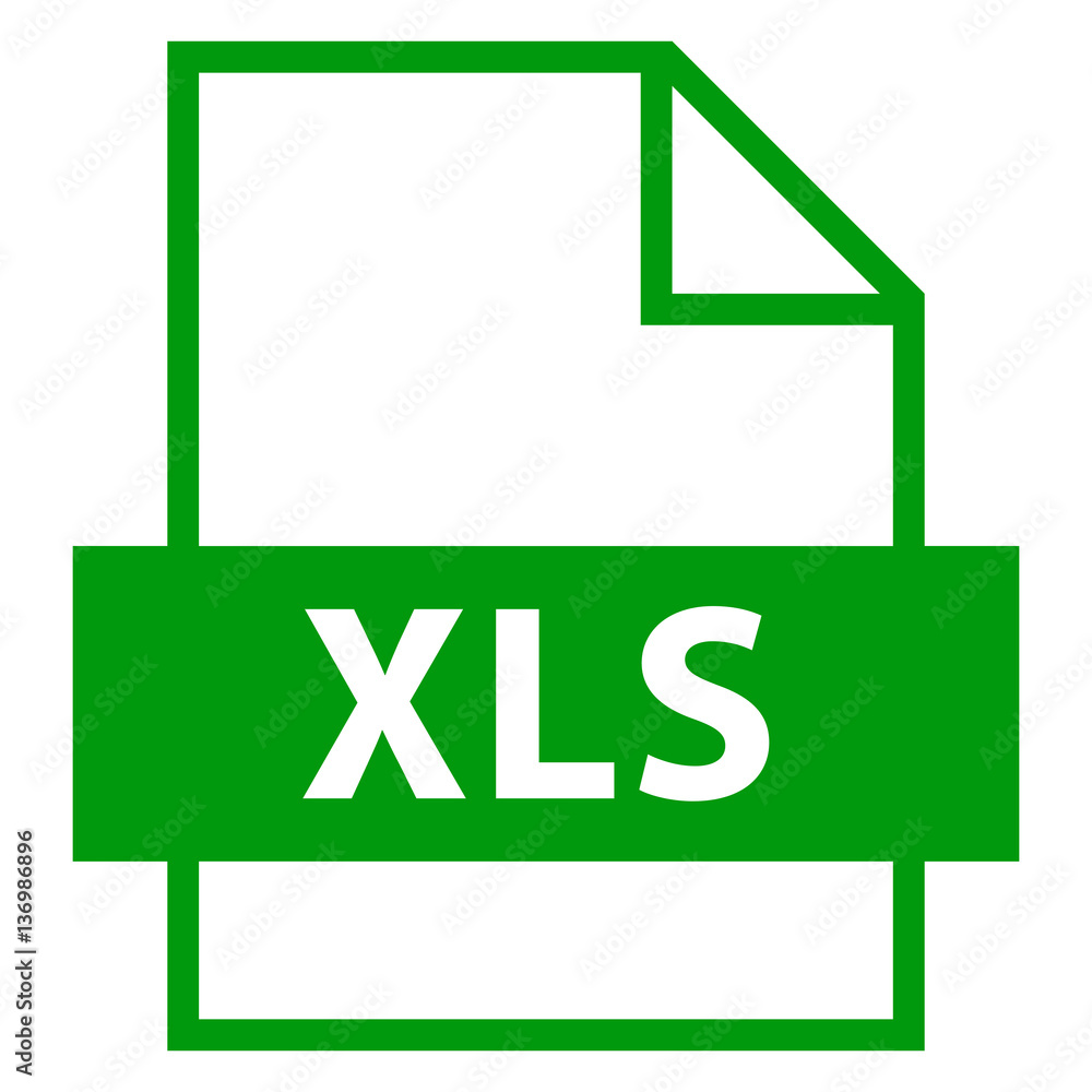 File Name Extension XLS Type Stock Vector | Adobe Stock