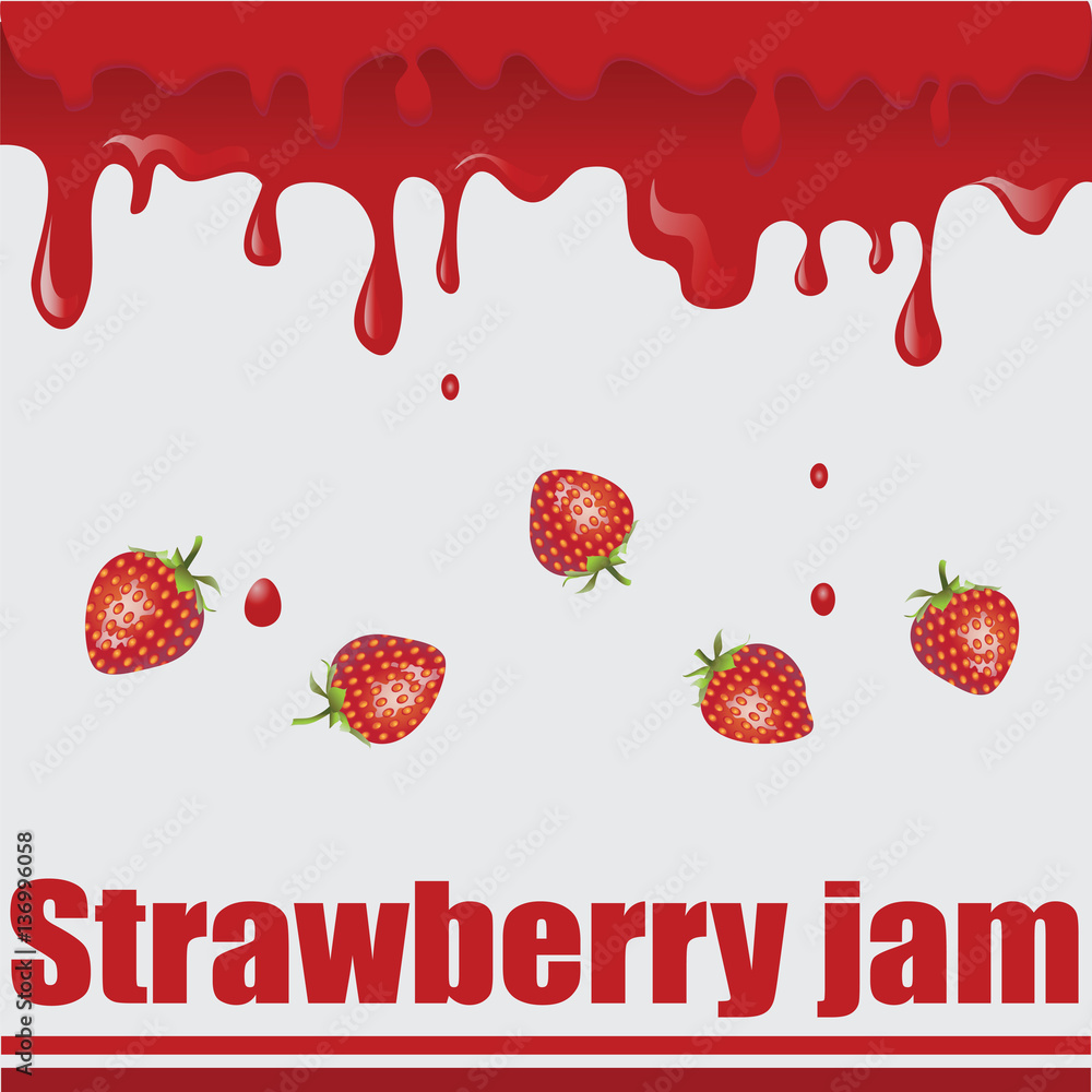 Strawberry jam and strawberry. Natural product. An environmentally ...