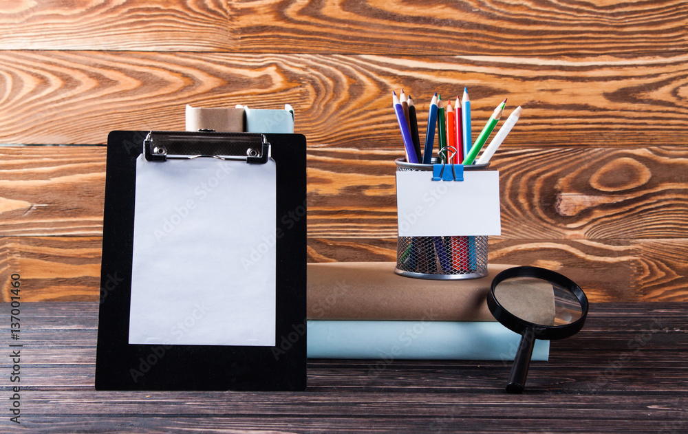 Stationery on boards Stock Photo | Adobe Stock