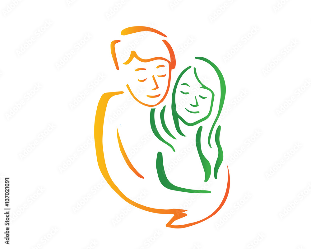 Vecteur Stock Elegant Intimate Romantic Couple Silhouette Illustration ...