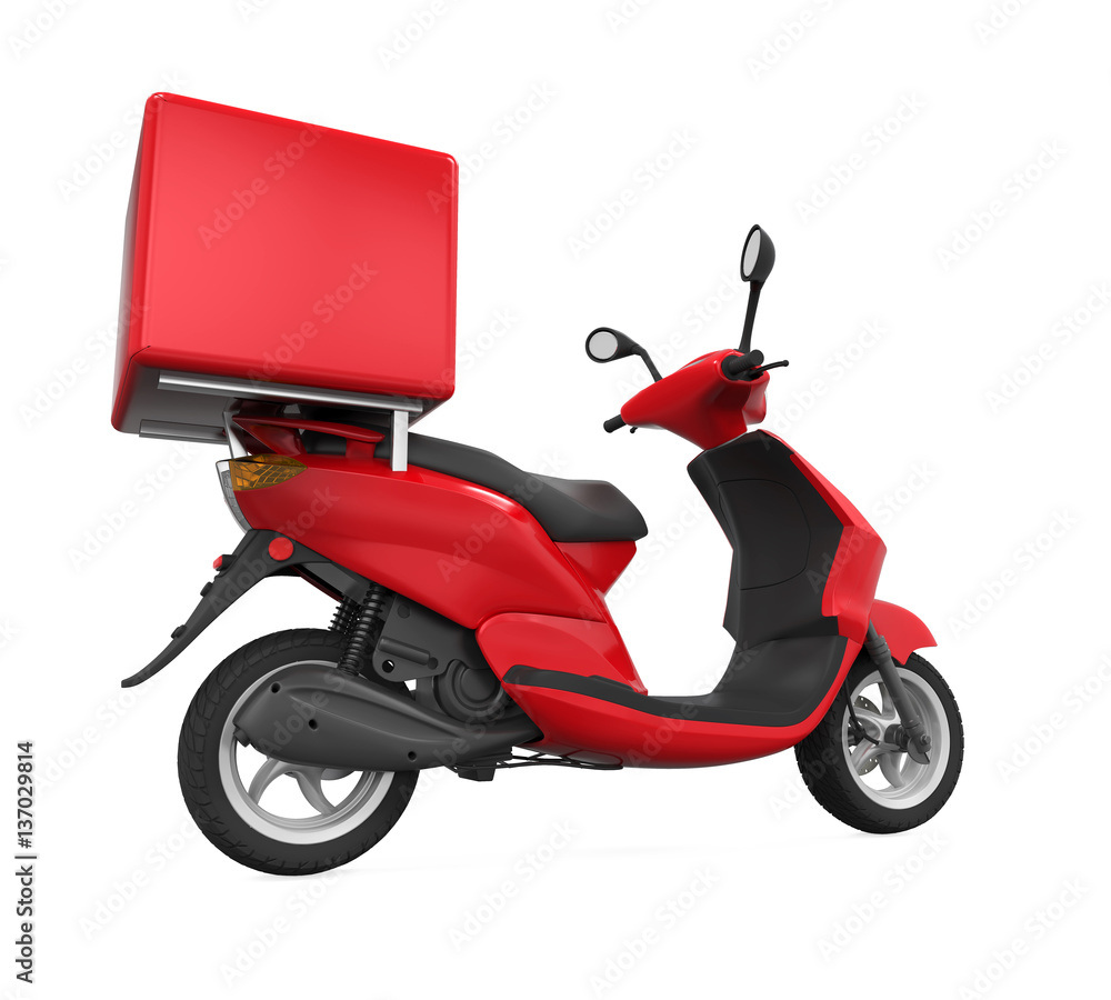 Motorcycle Delivery Box Stock Illustration | Adobe Stock