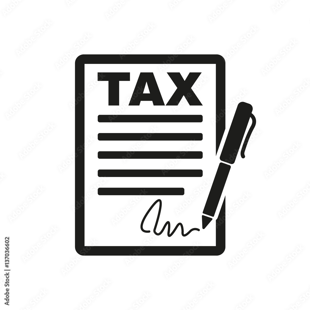 Tax form icon. Charge, contribution symbol. Flat design. Stock - Vector ...