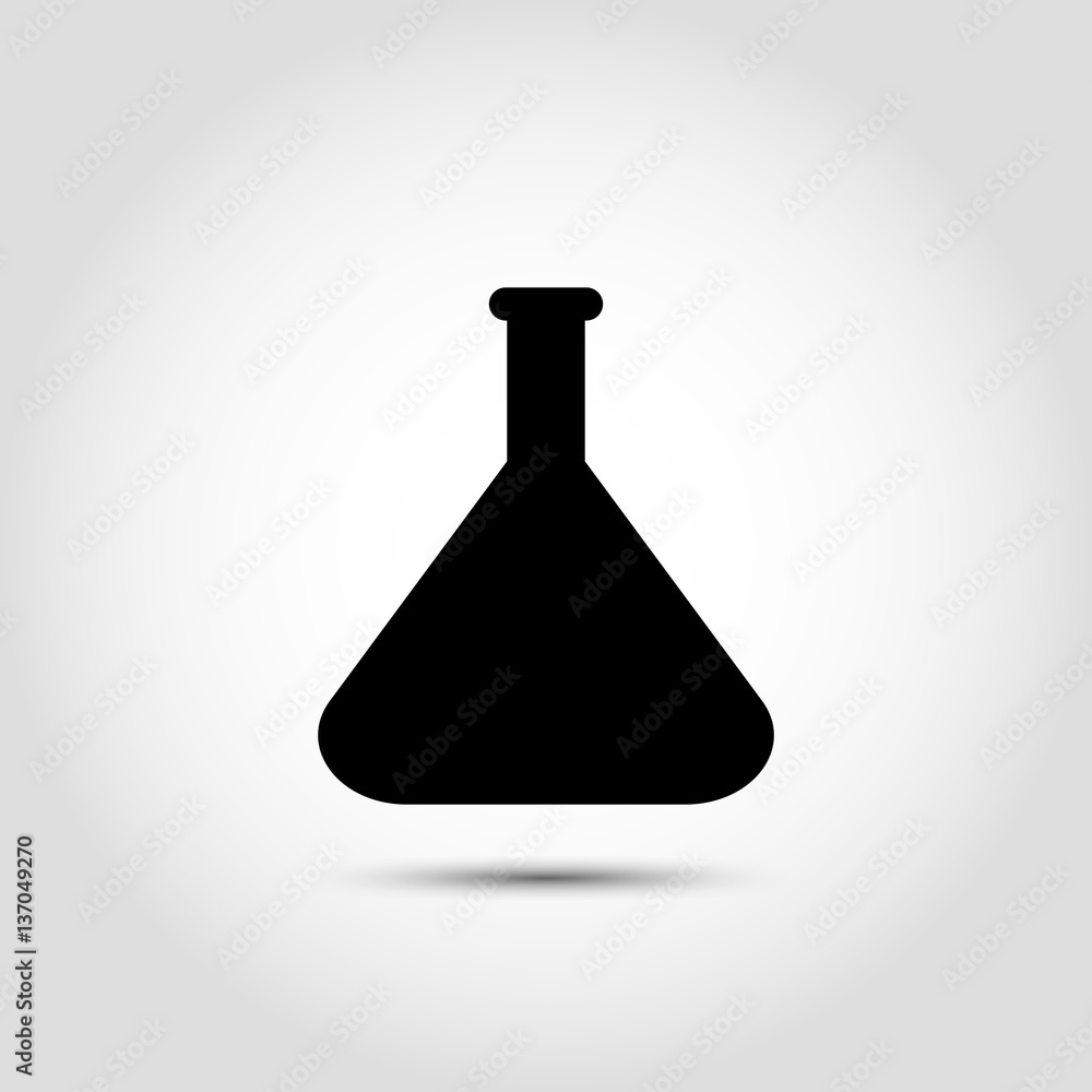 Vector flask icon. Vector chemistry icon with laboratory glassware ...