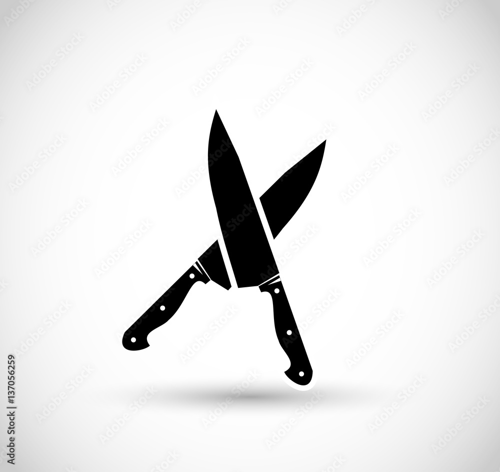 Two knives crossed vector Stock Vector | Adobe Stock