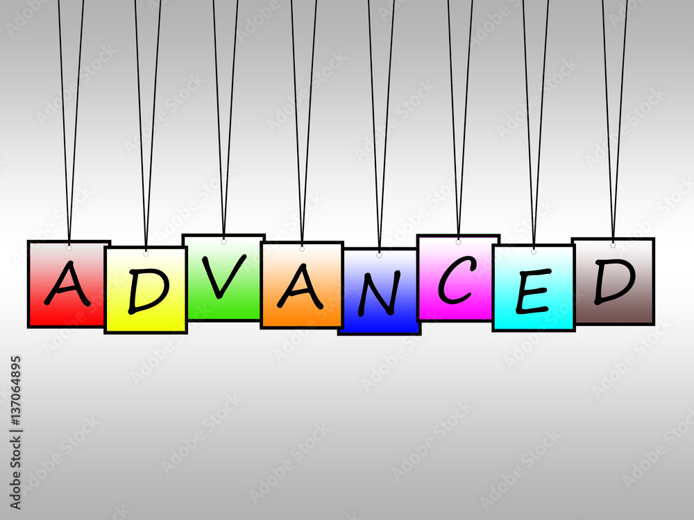 Illustration of advance word written on hanging tags ilustración de ...