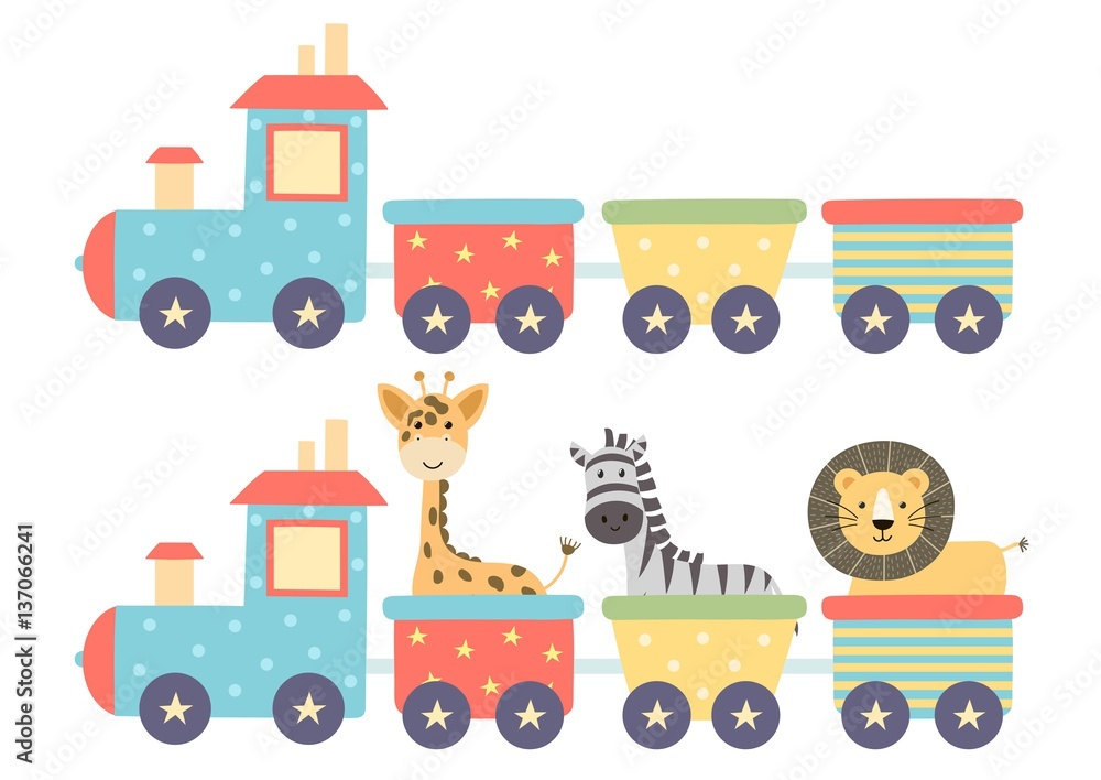 Cute isolated train for baby design Stock Vector | Adobe Stock