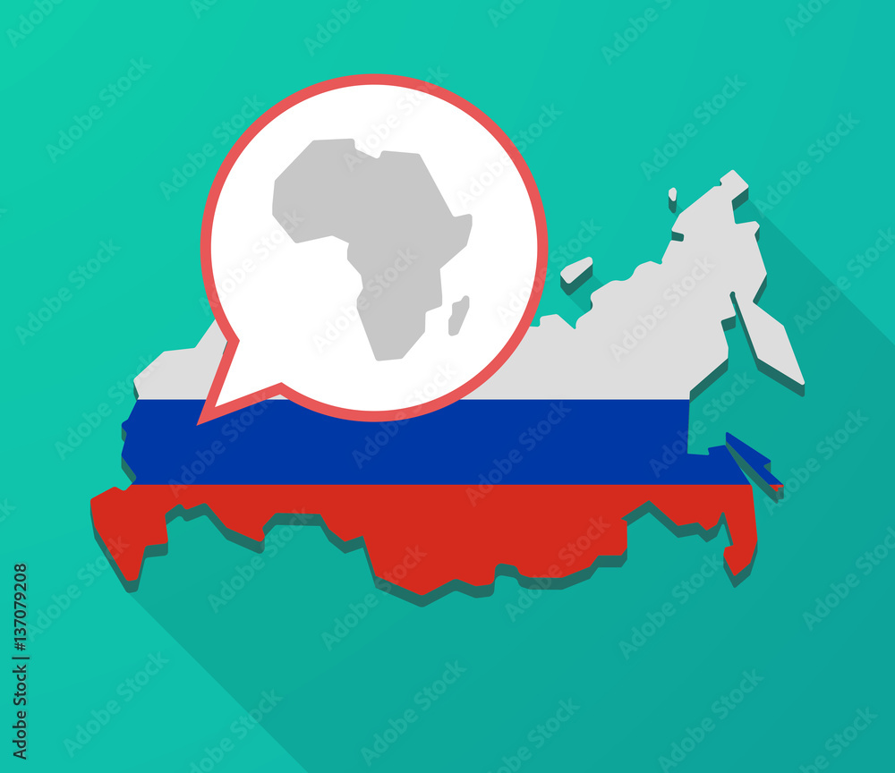 Long shadow Russia map with a map of the african continent Stock Vector ...