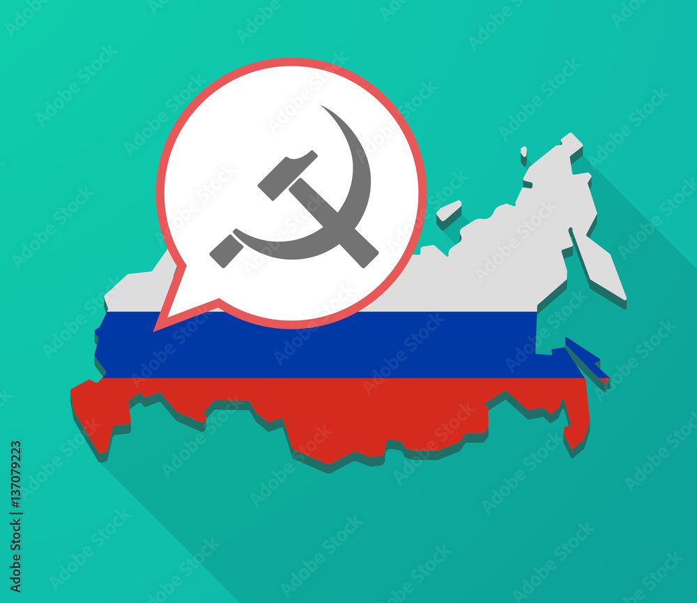 Long shadow Russia map with the communist symbol Stock Vector | Adobe Stock