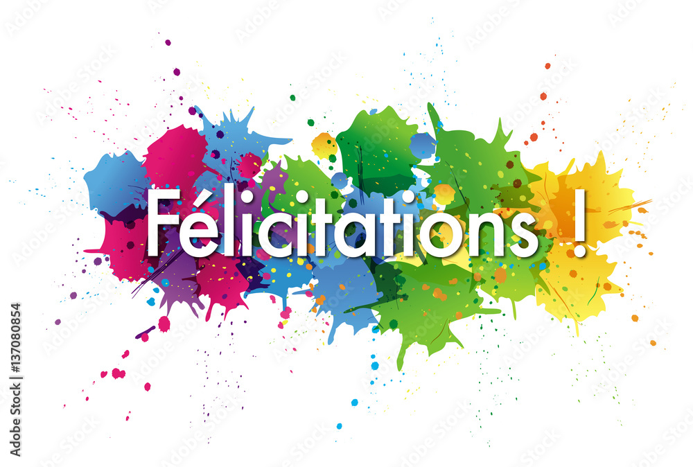 Vecteur Stock Félicitations sur fond tâches | Adobe Stock