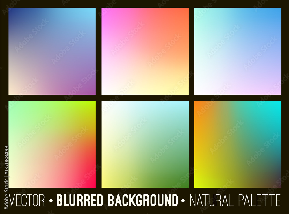 Blurred abstract backgrounds set. Smooth template design for creative ...