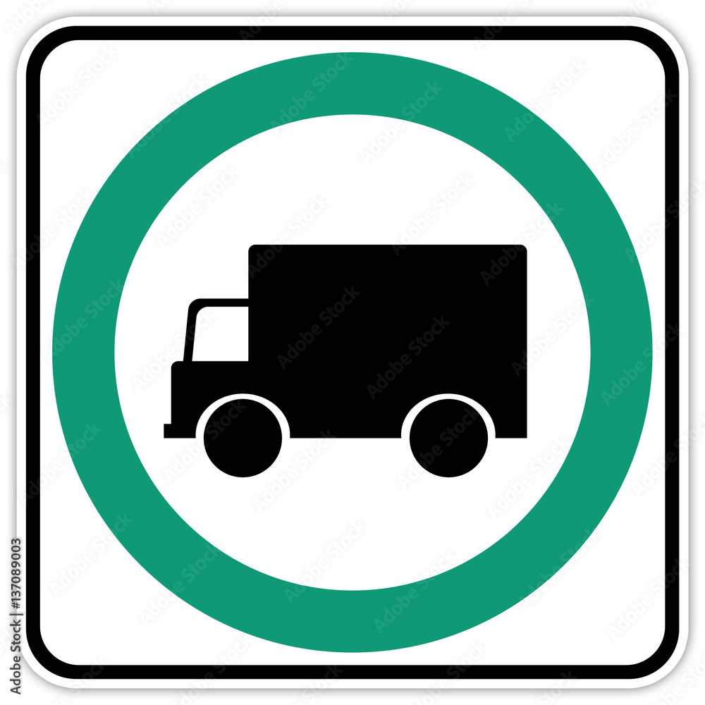 Panneau routier au Québec : Trajet obligatoire pour camions Stock ...