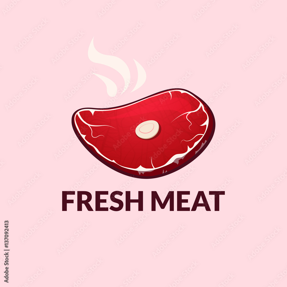 Fresh meat logo, vector illustration Stock Vector | Adobe Stock