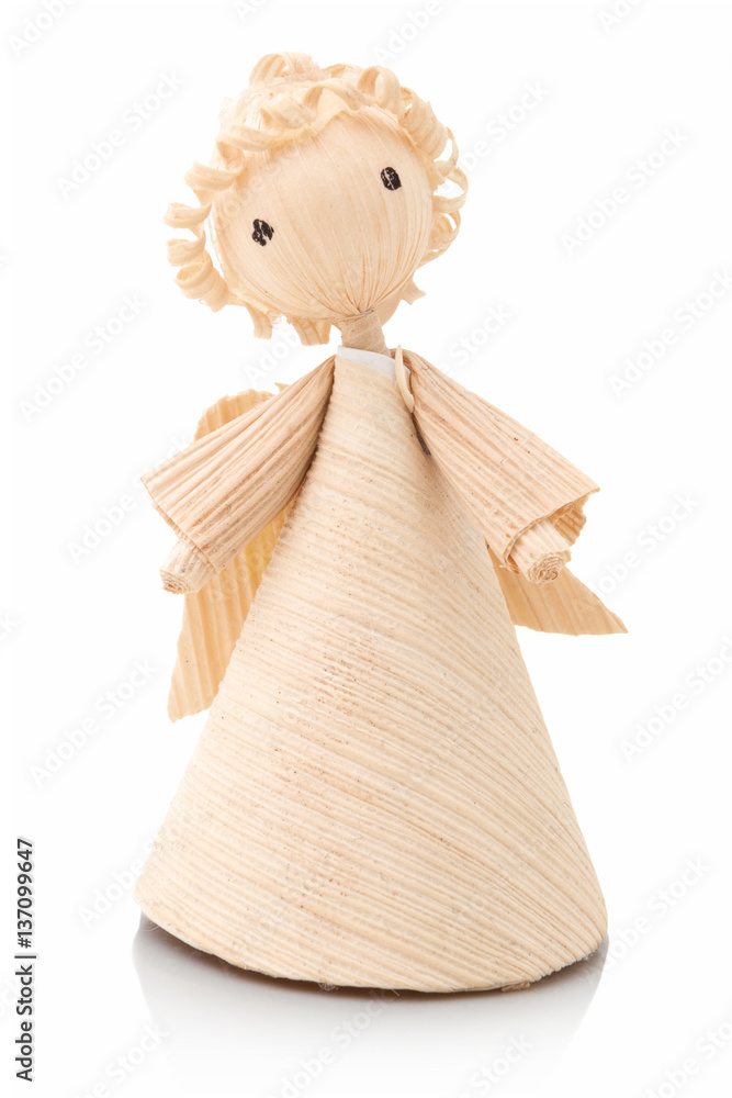 Angel - corndoll. Cute little corn doll angel. Isolated on white ...
