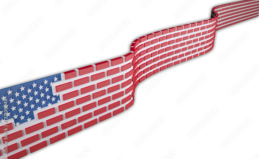 American flag as a brick wall Stock Illustration | Adobe Stock