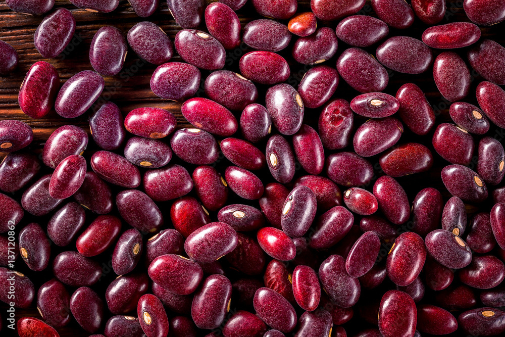 Closeup image of red haricot beans background. Stock-Foto | Adobe Stock
