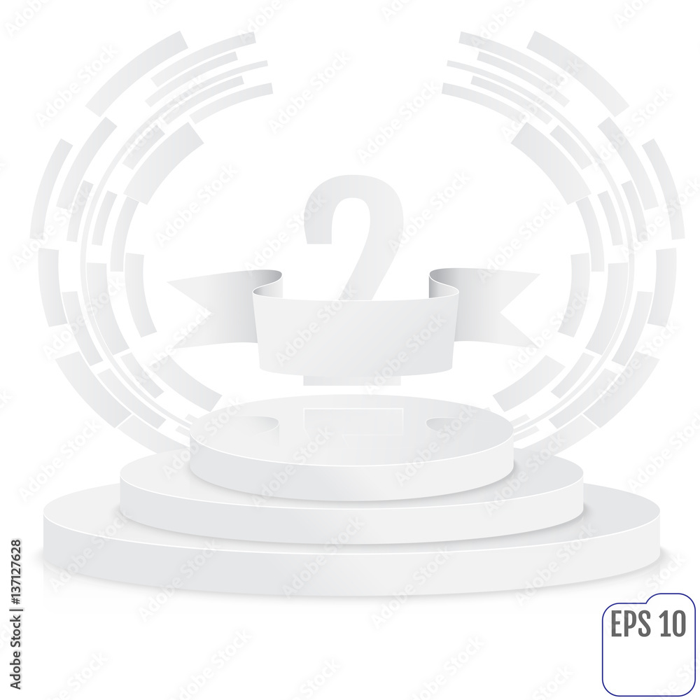 Winner, number one background with white ribbon, techno stylized olive ...