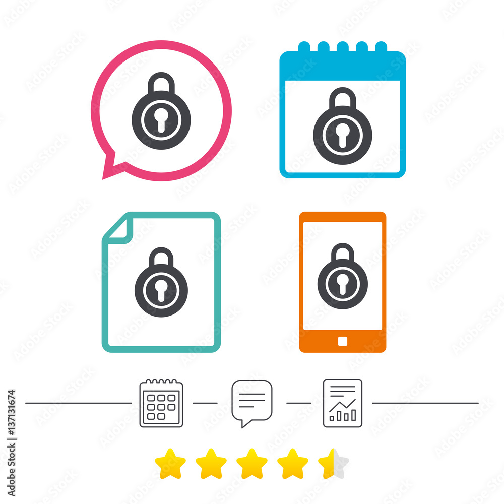 Vetor de Lock sign icon. Locker symbol. do Stock | Adobe Stock