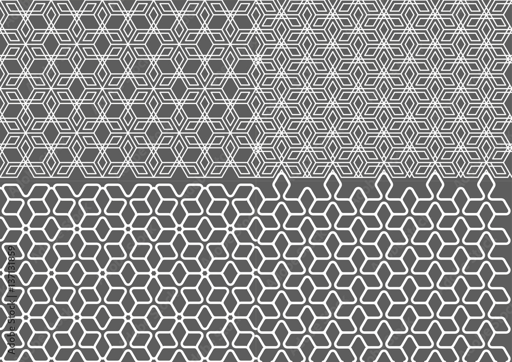 Seamless pattern of the modules. Vector line backgrounds collection ...