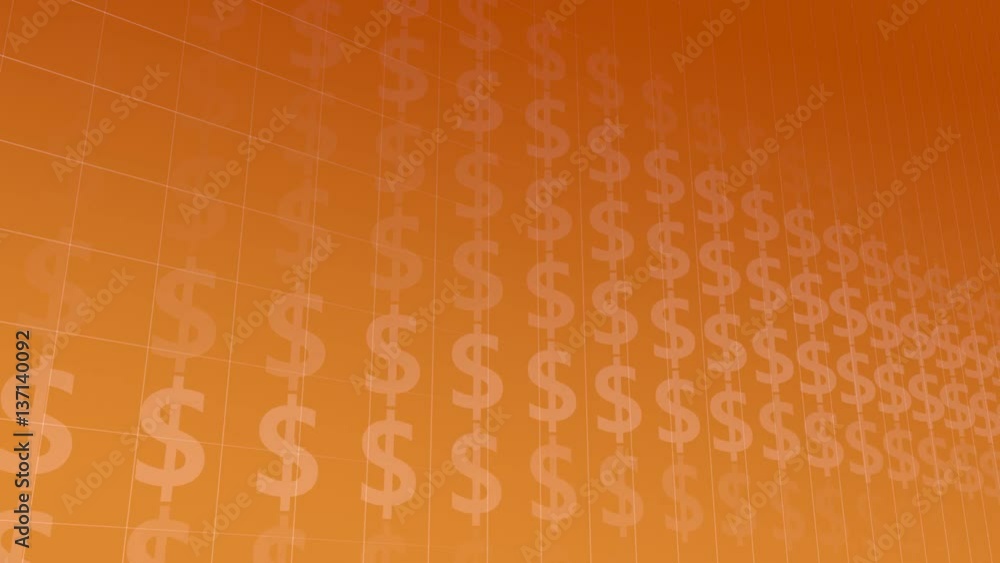 Background with moving Dollar-Symbols, loop-able (3d rendering) Stock ...