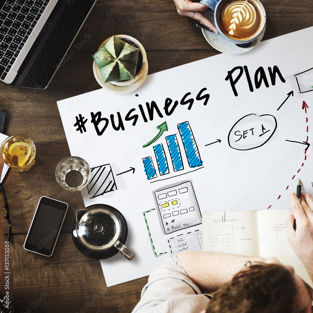 Business plan flowchart drawing sketch Stock Photo | Adobe Stock