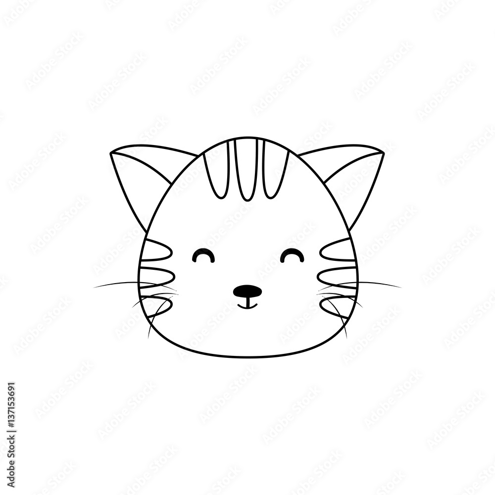 cat Drawing Face Stock Vector | Adobe Stock