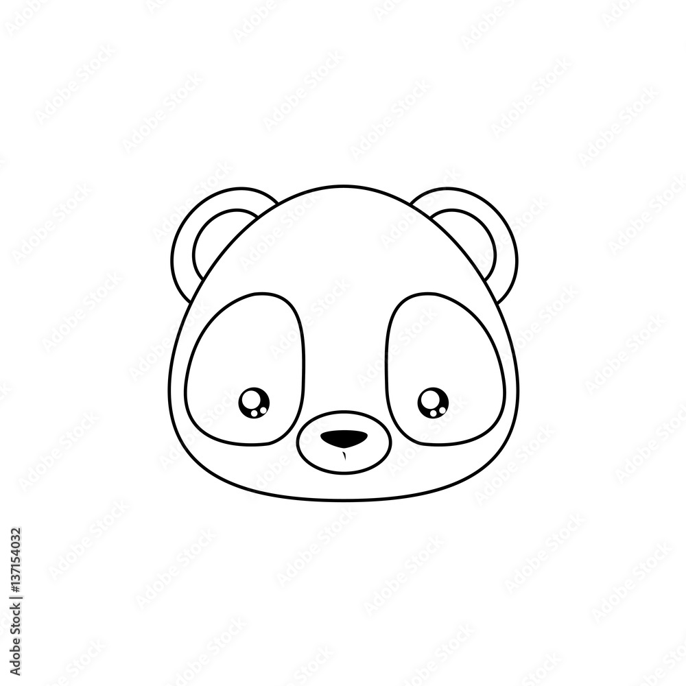 Panda Drawing Face Stock Vector | Adobe Stock