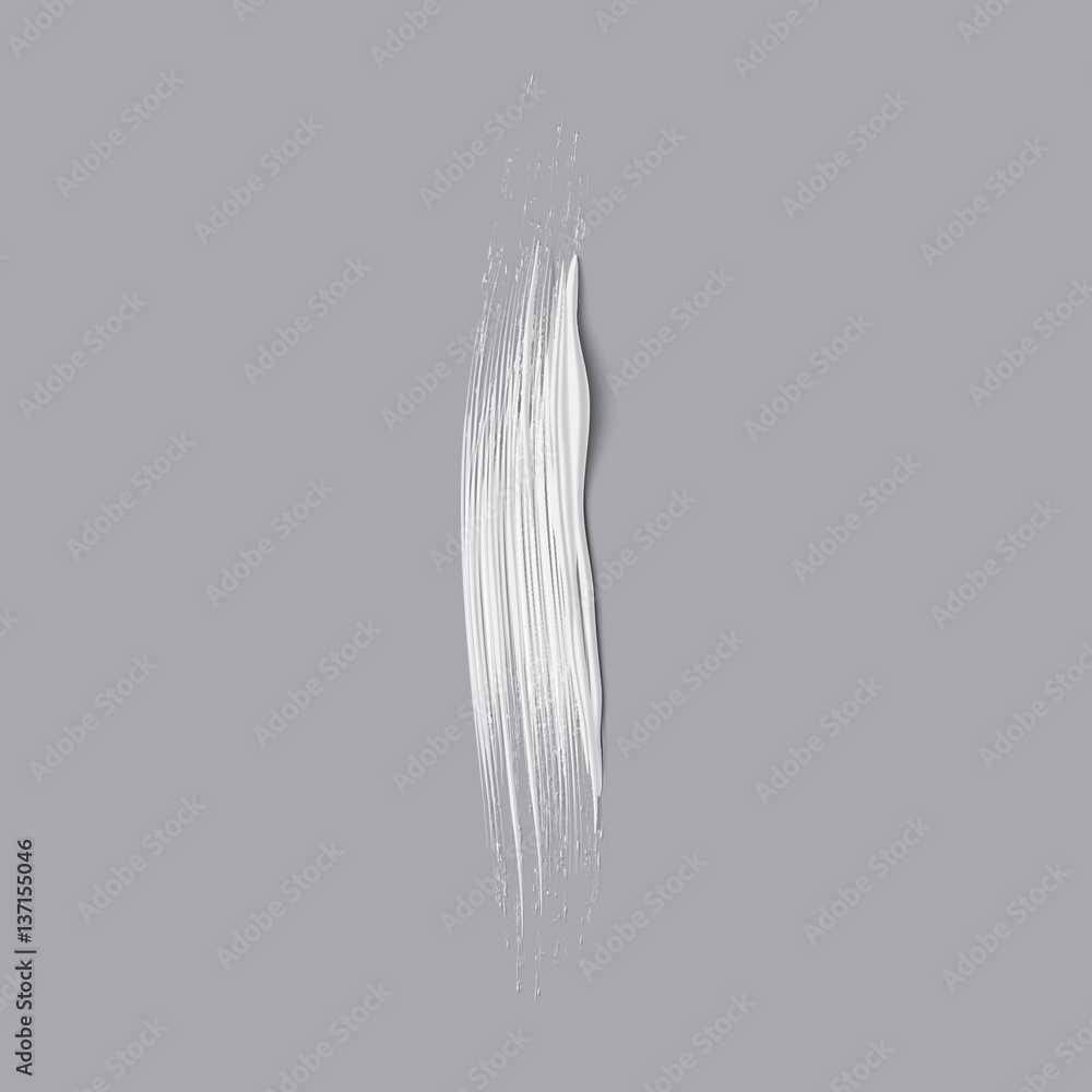 White vertical paint brush stroke on grey background Stock Vector ...