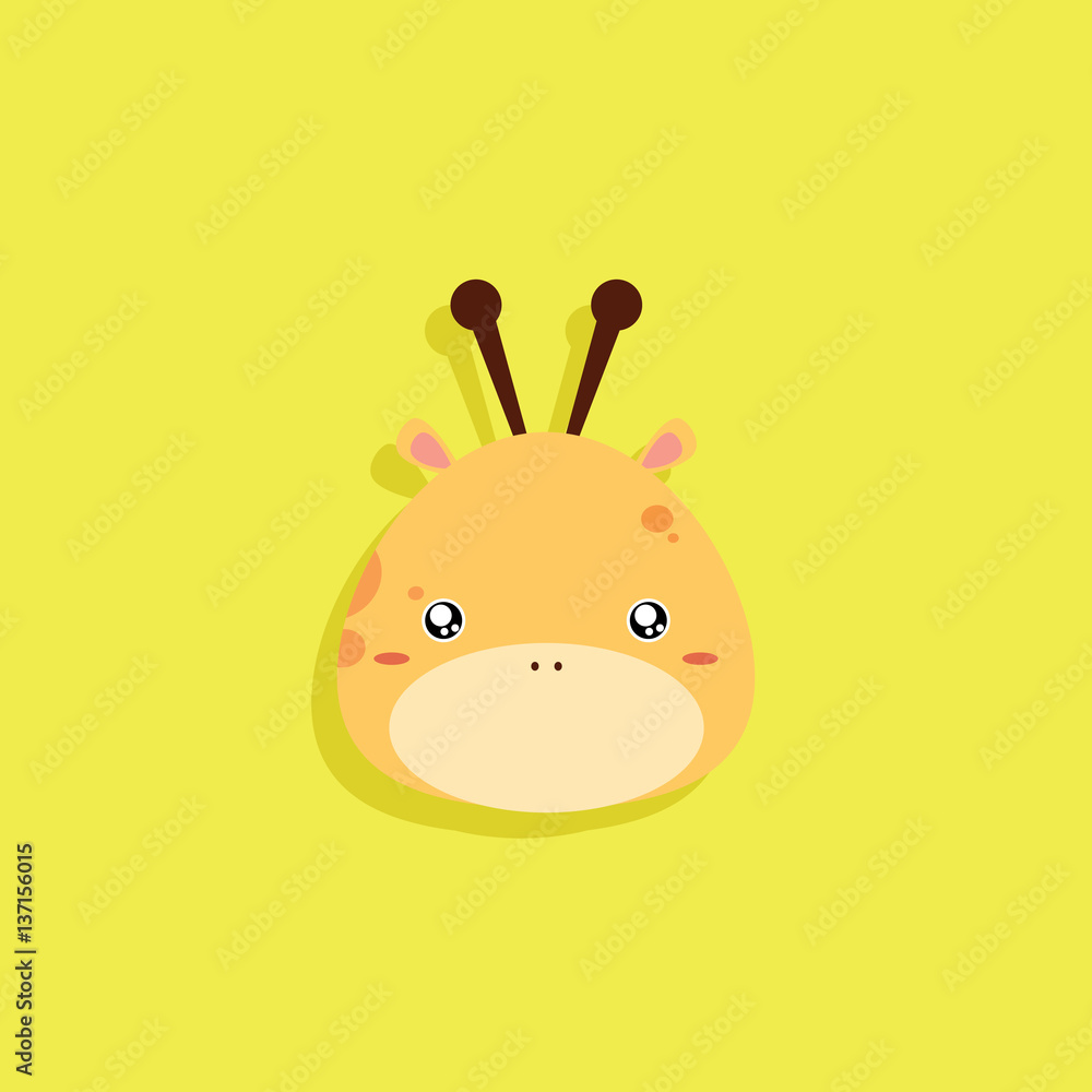 Cartoon Giraffe face Stock Vector | Adobe Stock