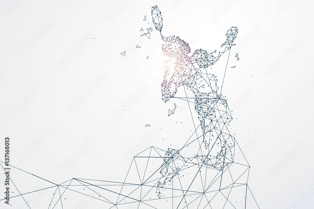 Sports Graphics particles, Network connection turned into, vector ...