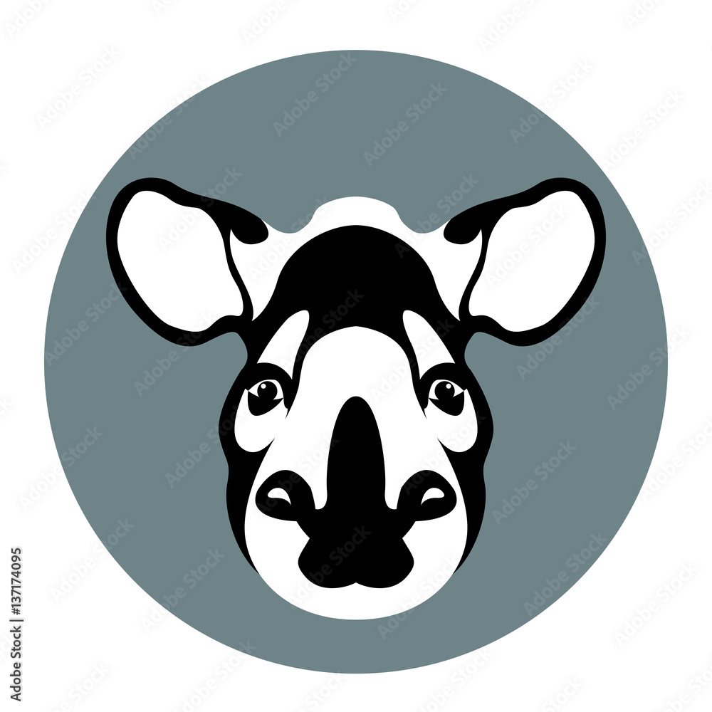 tapir head vector illustration style Flat Stock-Vektorgrafik | Adobe Stock