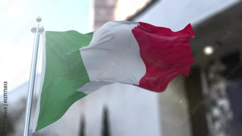 Italian Flag Slow Waving. Close up of Italian flag waving. Stock Video ...