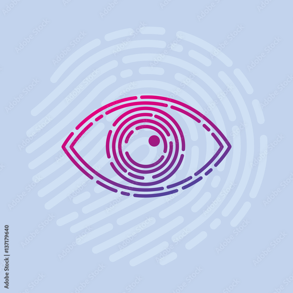 Vector icon security eye logo surveillance fingerprint Stock Vector ...