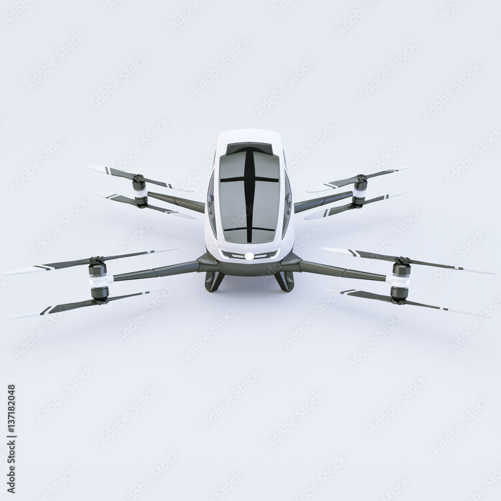 QuadCopter for humans isolated on white. 3d illustration Stock ...