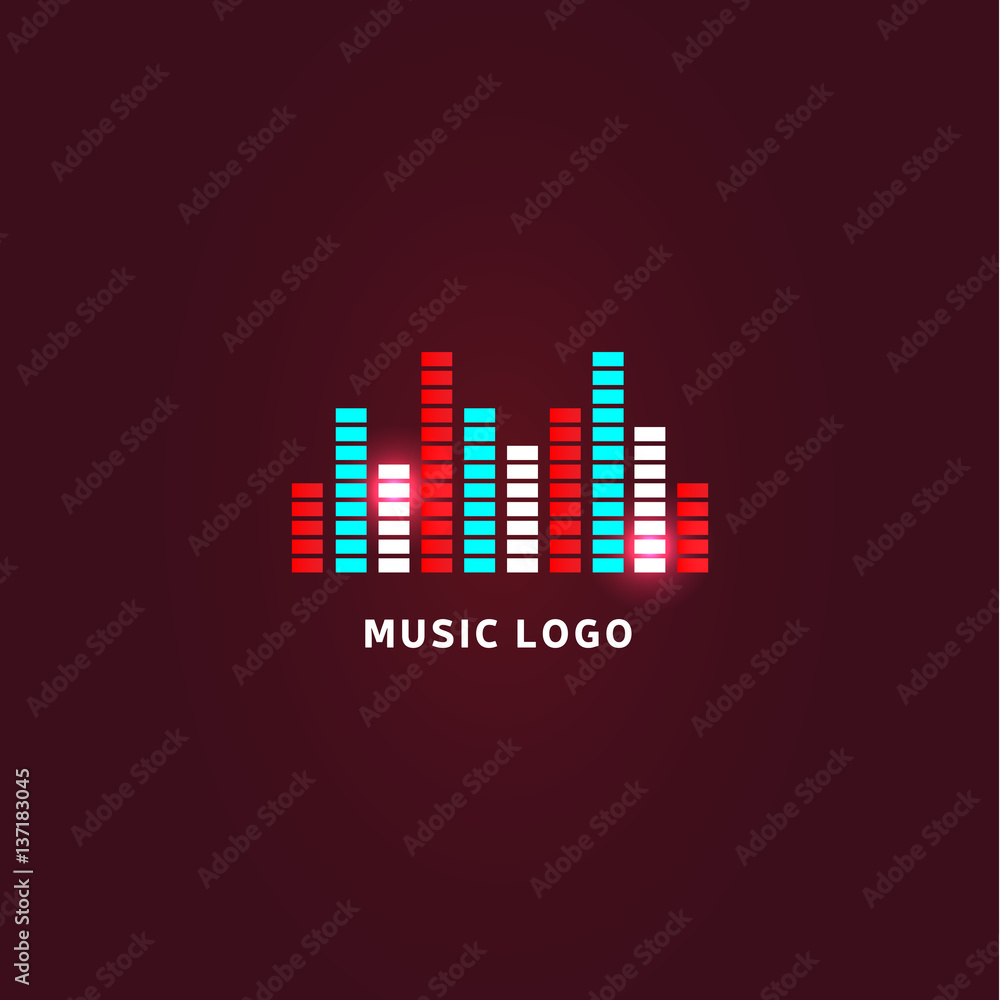 Colorful ui ux music equalizer sound waves. Audio electronic bar. Music ...