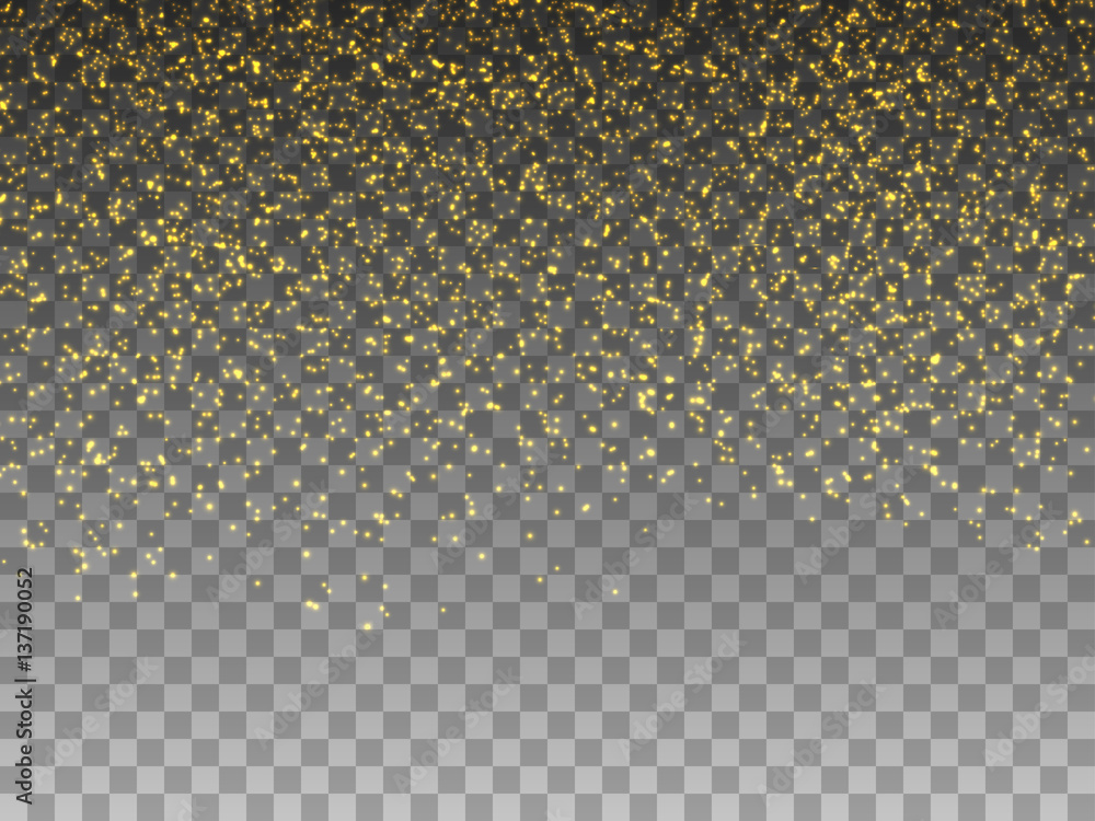 Vector illustration of a falling gold magic dust Stock Vector | Adobe Stock