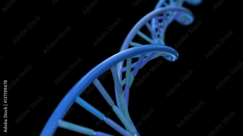 DNA spinning RNA double helix slow science electron microscope closeup ...