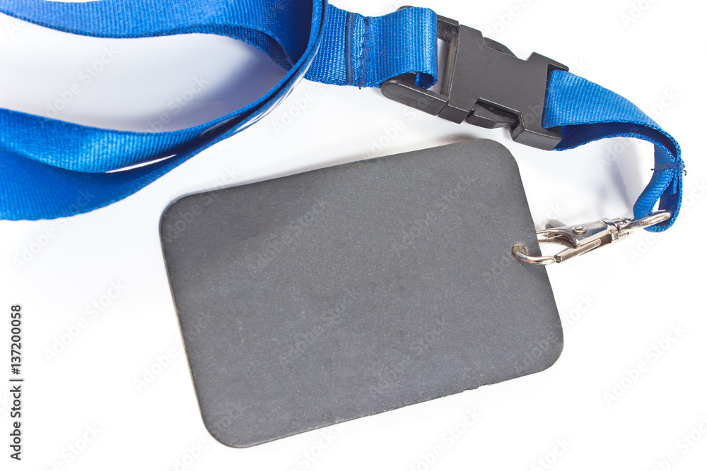 Blank ID Card Tag With Blue Ribbon On White Stock Foto Adobe Stock Blank ID Card Tag With Blue Ribbon On White Stock Foto Adobe Stock
