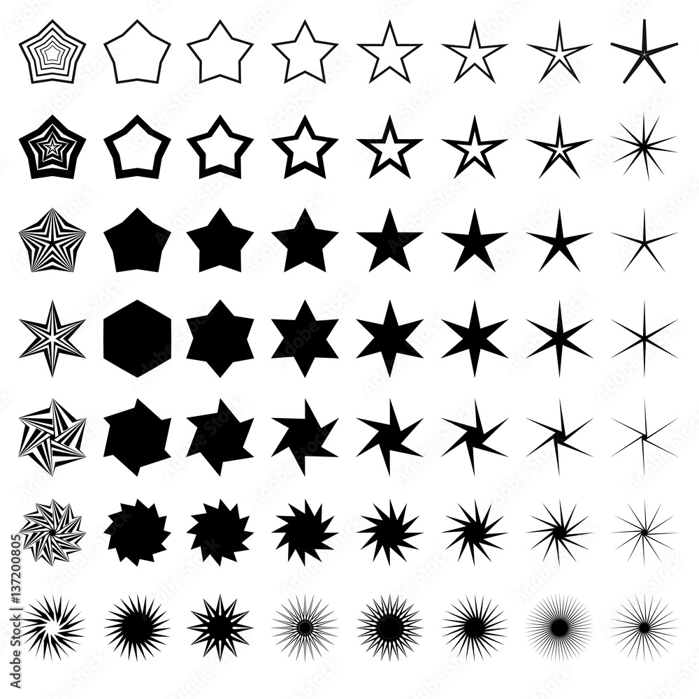 Vector Star icons set. Concept rating, success, awards. Collection star ...