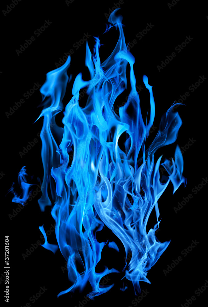 blue isolated fire sparks on black Stock Photo | Adobe Stock