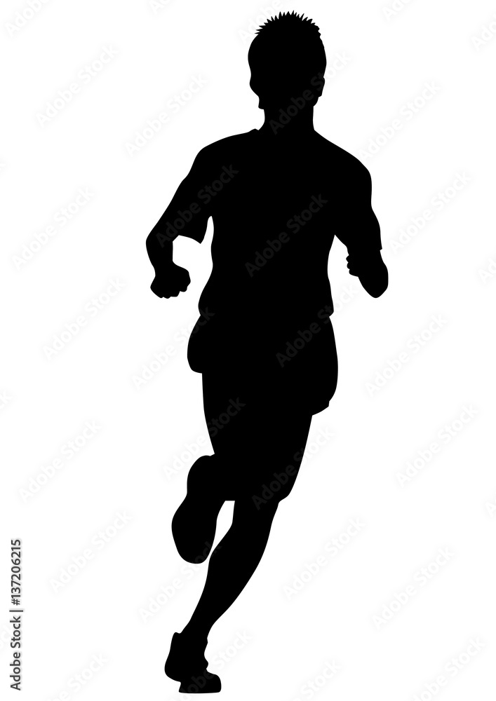 Man athletes on running race on white background Stock Vector | Adobe Stock
